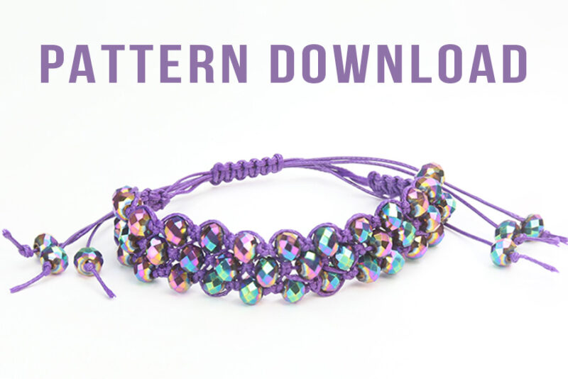 Honeycombe Crystal Macrame Bracelet Pattern Download | Bead Spider