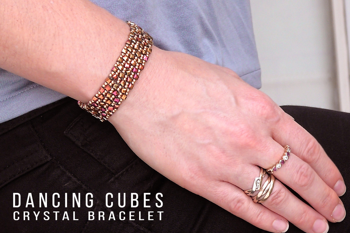 Dancing Cubes Crystal Bracelet Tutorial | Bead Spider