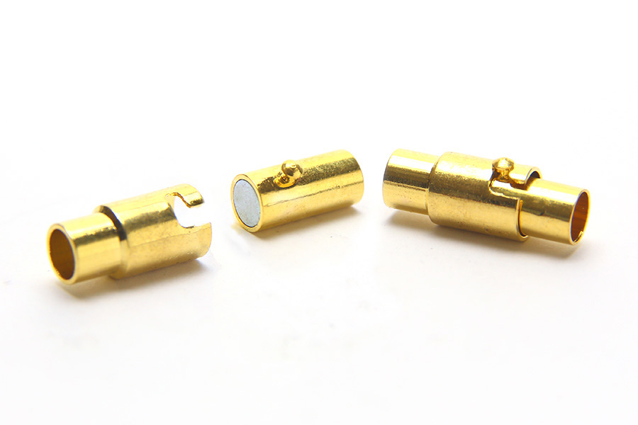 4mm Hole Gold Magnetic Twist Lock Glue-in Clasp | Bead Spider