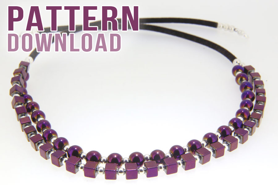 Hematite Cubes and Rounds Double Necklace and Bracelet Pattern Download ...